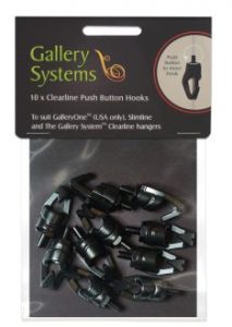 Clearline Push Button Hooks (black) - Gallery Systems